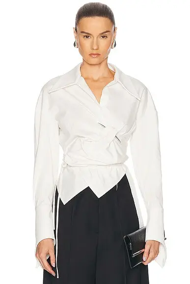 GRACE LING Pierced Dagger Oversized Wrap Shirt