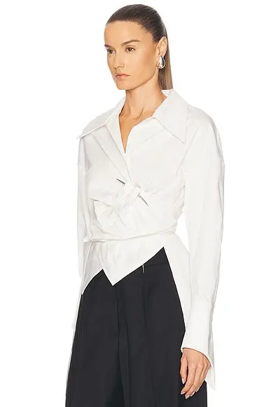 GRACE LING Pierced Dagger Oversized Wrap Shirt