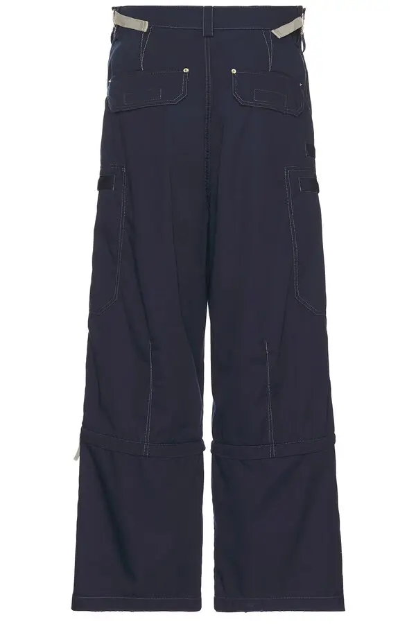 Balenciaga Cotton-Blend Logo Utility Work Trousers Navy 20