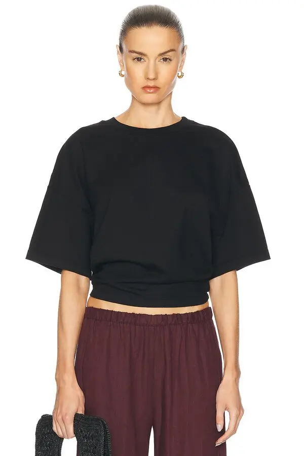 Enza Costa Supima Curve Tee - Black