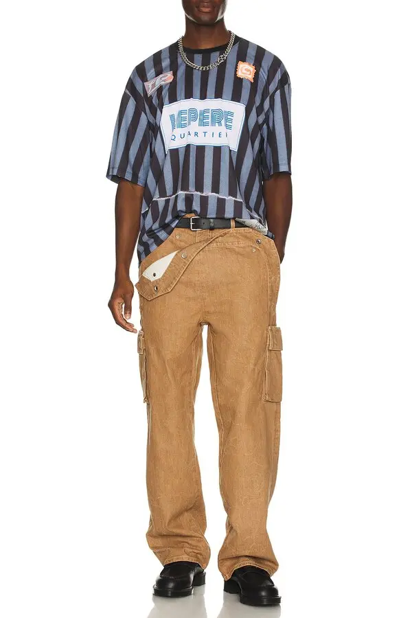 LE PERE Peek-a-boo Denim Trousers