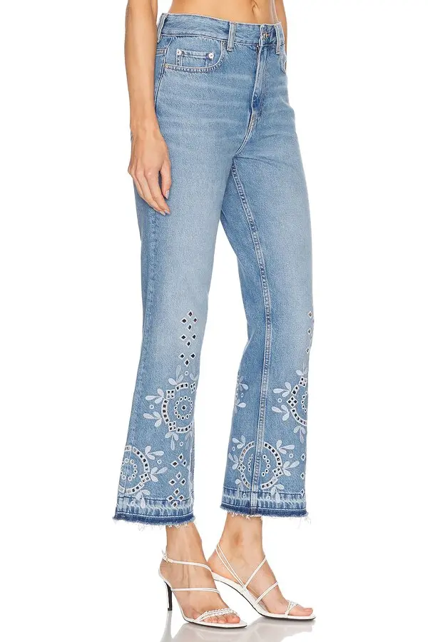 GANNI Cropped Wide Leg Jeans