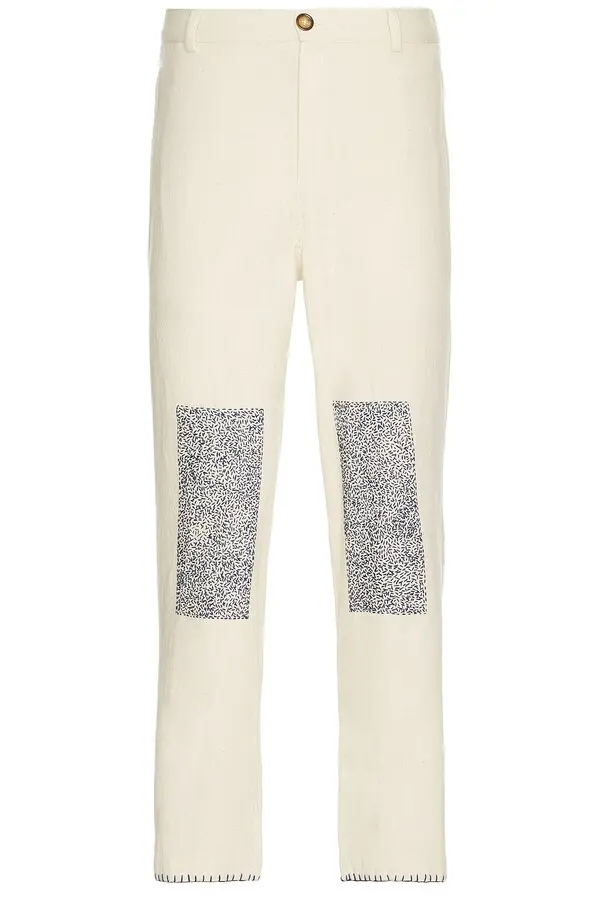 HARAGO Kantha Knee Cap Pants - Off White
