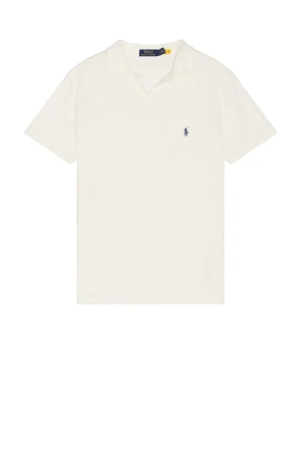 Polo Ralph Lauren Short Sleeve Johnny Collar Polo In Cream In