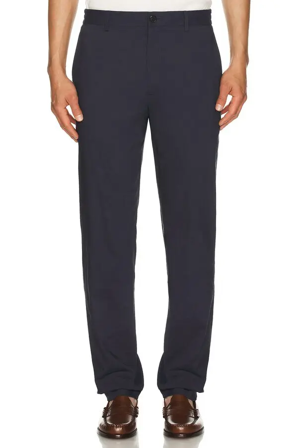 Theory Stretch Linen Curtis Pant - Eclipse