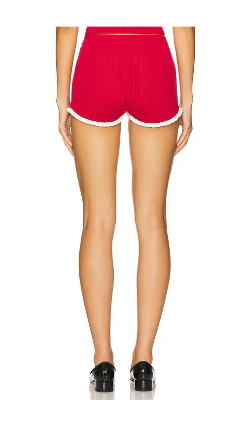 Majorelle Brielle Ribbed Knit Shorts - Red