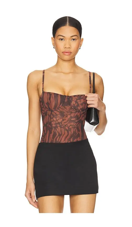 Good American Mesh Bustier Bodysuit