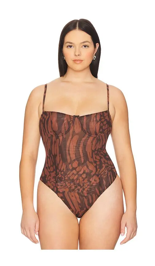 Good American Mesh Bustier Bodysuit