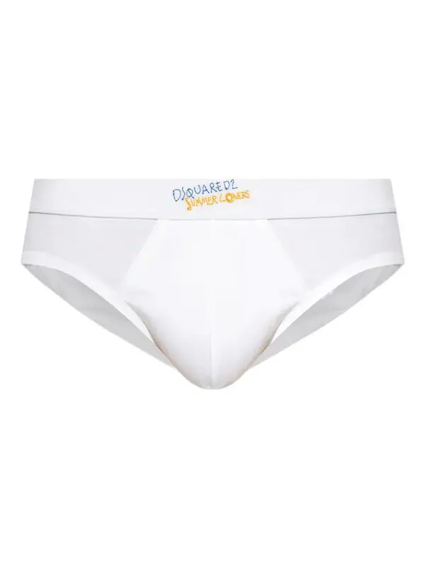 Dsquared2 Embroidered Logo Brief - White