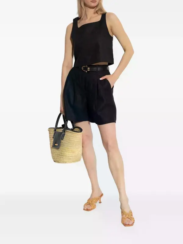 Posse Pleated Thigh-length Shorts - Black