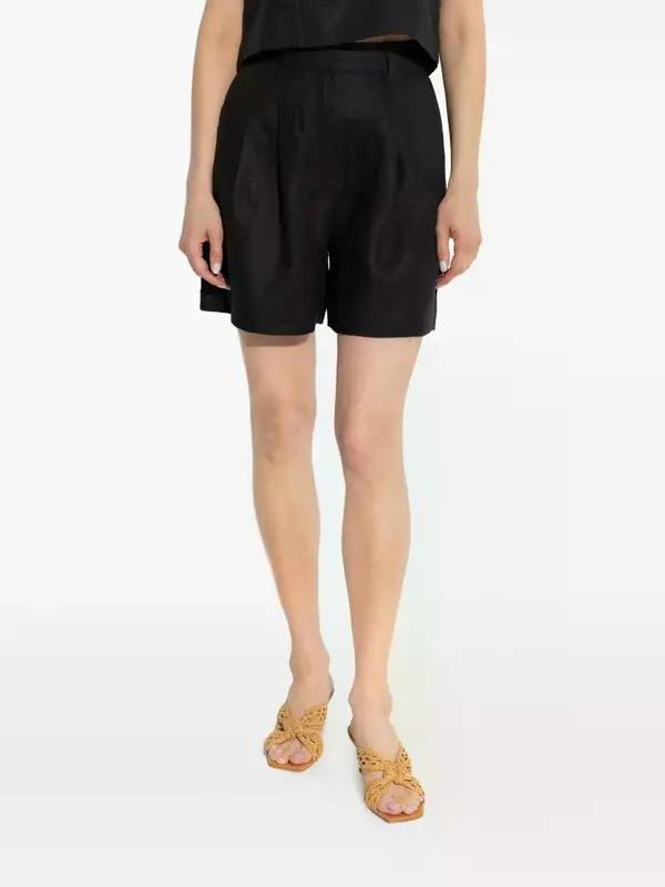 Posse Pleated Thigh-length Shorts - Black