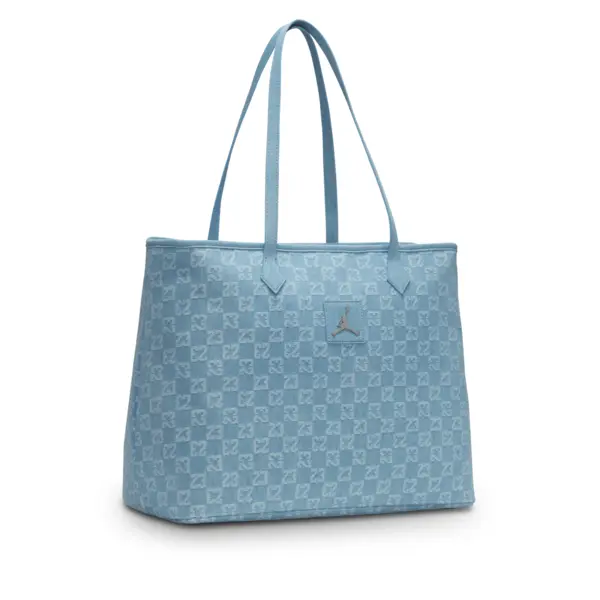 Jordan Monogram Denim Tote Bag In Blue - 25% Off | Editorialist