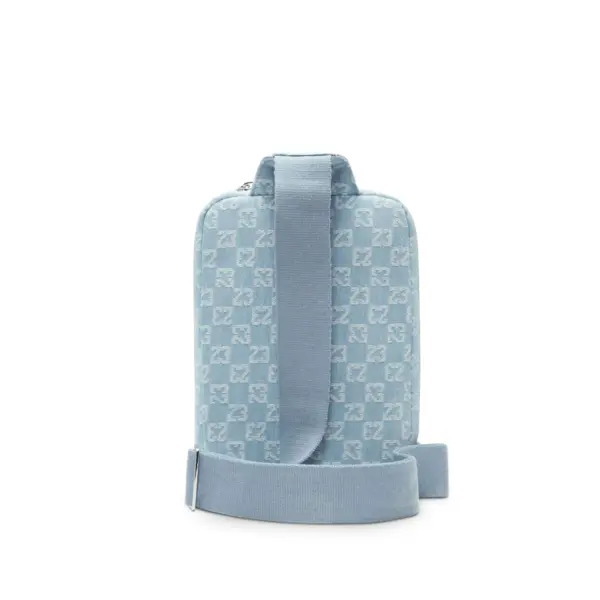 Jordan Monogram Denim Sling Bag In Blue - 24% Off | Editorialist