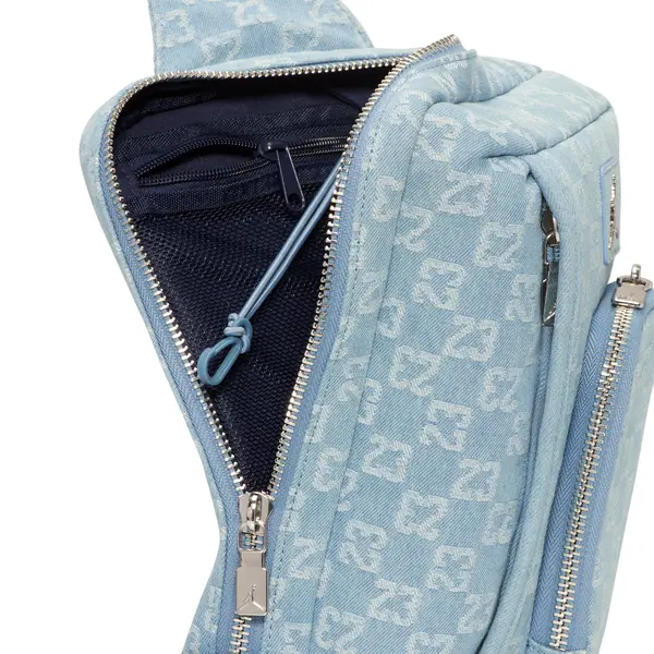 Jordan Monogram Denim Sling Bag In Blue - 24% Off | Editorialist