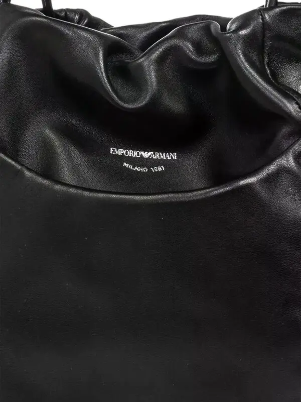 Emporio Armani Pleated Leather Tote Bag