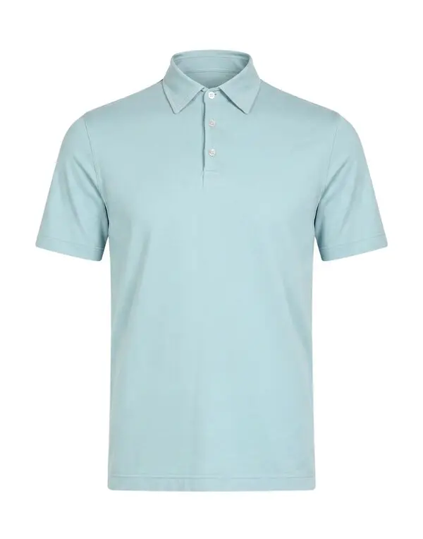 Fedeli Polo Shirt Size Cotton, Elastane - Sky Blue