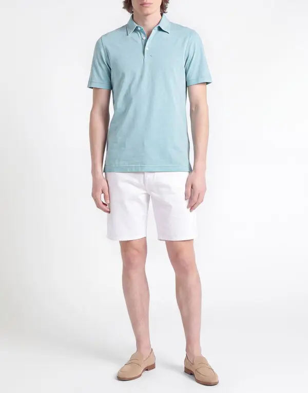 Fedeli Polo Shirt Size Cotton, Elastane - Sky Blue