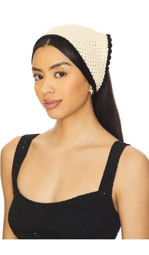 GUIZIO Knit Bandana In Cream - Ivory