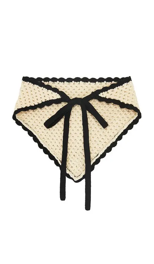 GUIZIO Knit Bandana In Cream