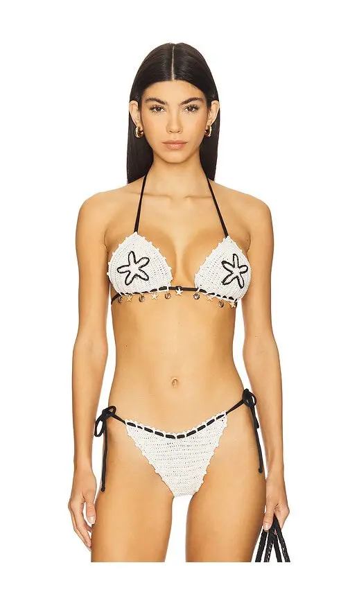 CAPITTANA Trinidad Star Bikini Top - Black & White