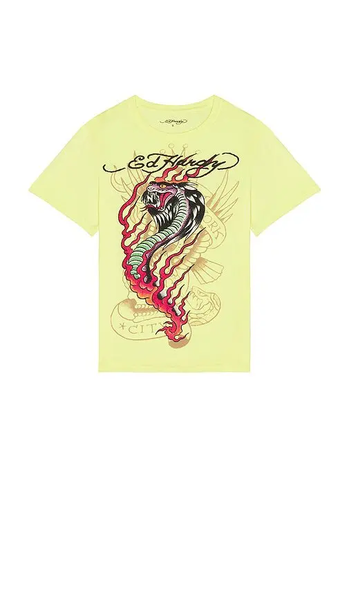 Ed Hardy Cobra Flame Rhinestone Tee