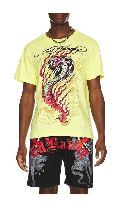 Ed Hardy Cobra Flame Rhinestone Tee