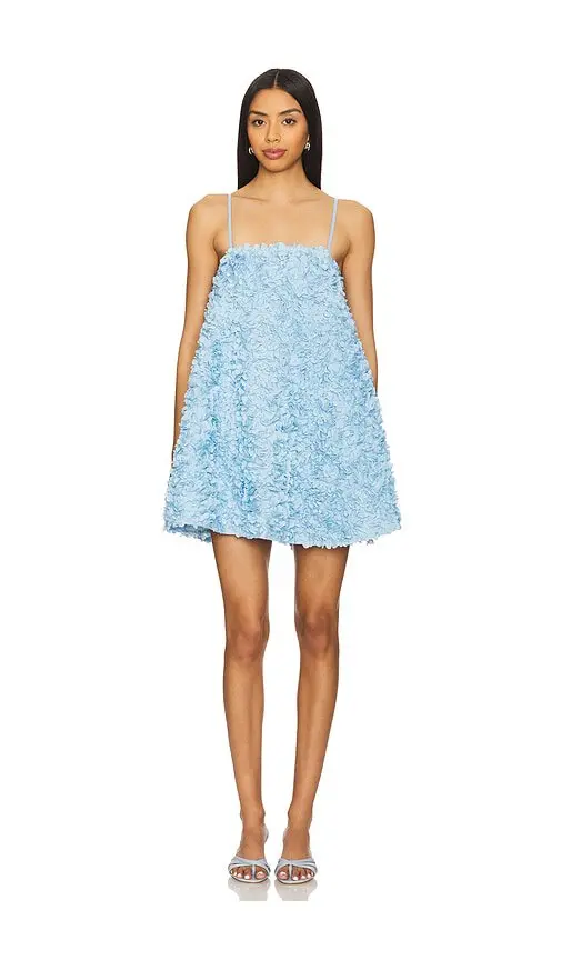 ELLIATT Kaia Trapeze Mini Dress With 3d Detailing - Hydrangea | Editorialist
