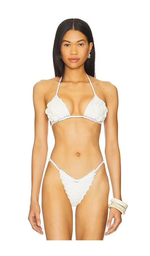 CAPITTANA Rose Bikini Top - White