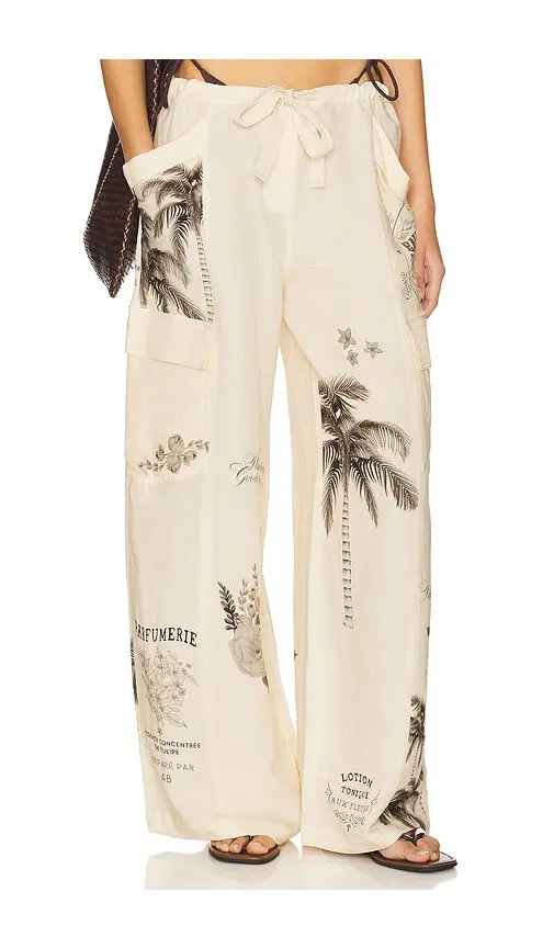 Agua Bendita Alice Ete Printed Linen Wide Leg Pants