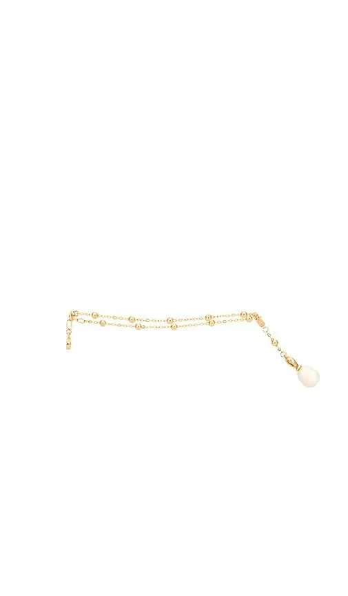 Ettika Dangle Chain Anklet - Clear Crystal & Gold