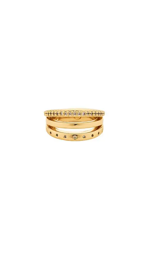 Ettika Elegance Band Ring - Clear Crystal & Gold