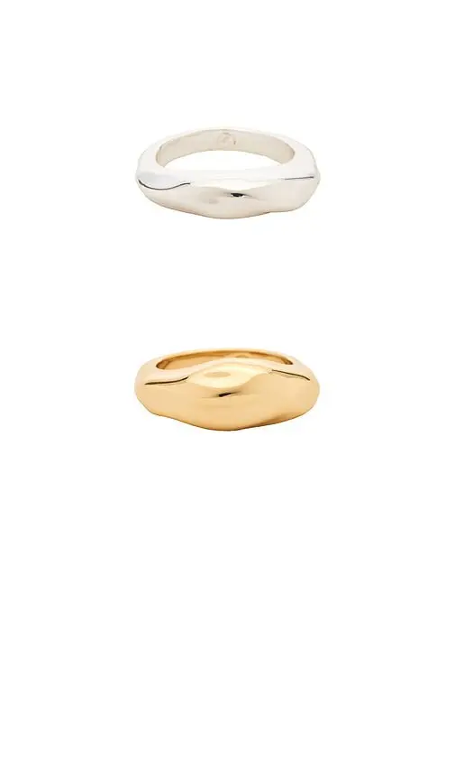 Ettika Melted Muse Ring Set - Gold & Silver