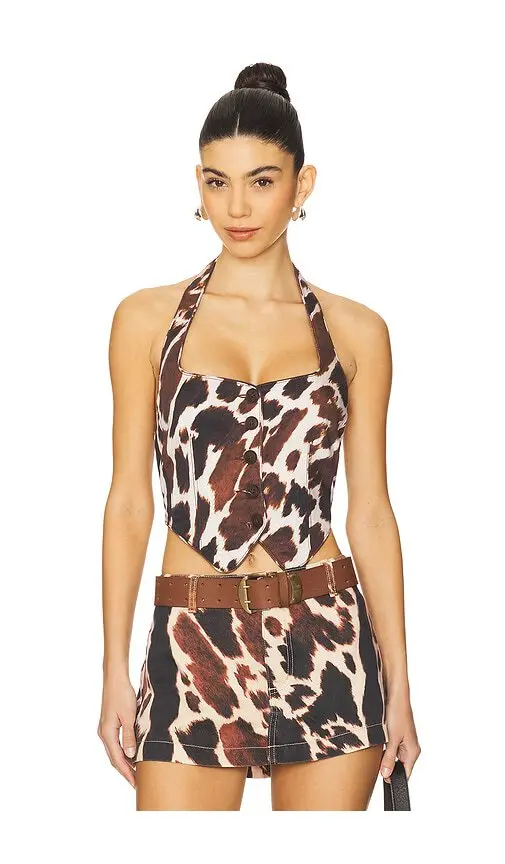 WeWoreWhat Halter Vest - Cowhide