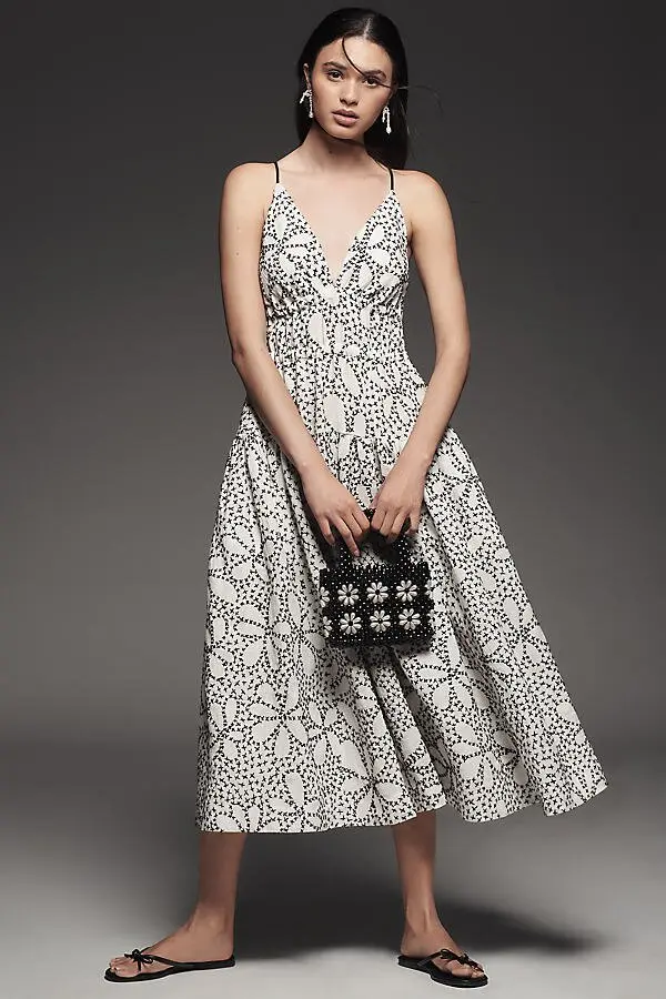 sachin and babi light blue dress Hope & Ivy Embroidered Flower Frill Midi Dress main image 1