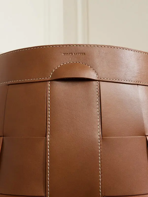 Ralph Lauren Hailey Small Woven Leather Basket
