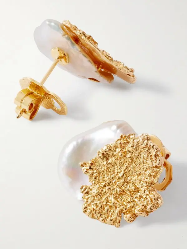 Pacharee Moss-plated Pearl Earrings