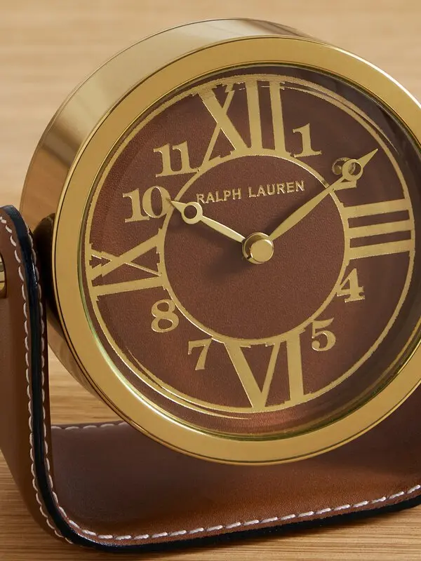 Ralph Lauren Chelsea Clock Brennan Gold-tone And Leather Clock