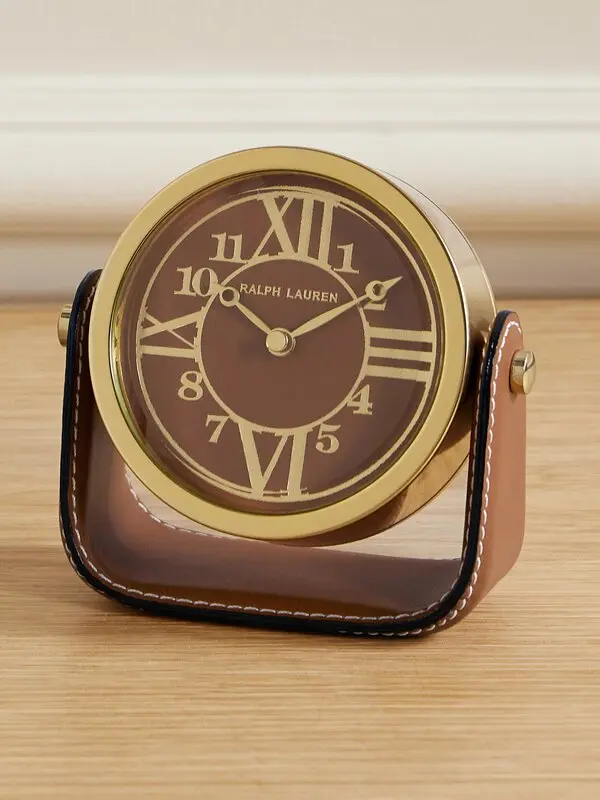 Ralph Lauren Chelsea Clock Brennan Gold-tone And Leather Clock