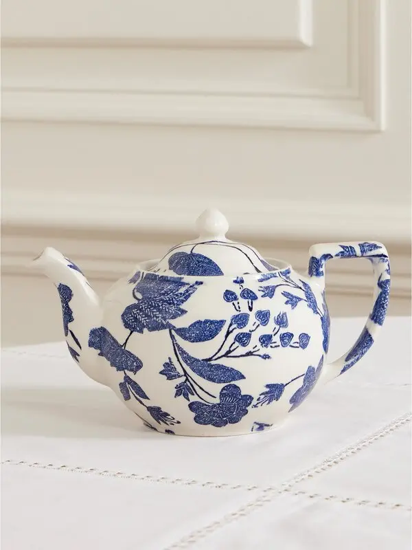 Ralph Lauren Burleigh Garden Vine Floral-print Earthenware Teapot - White