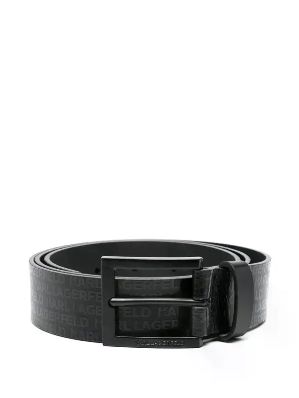 Karl Lagerfeld Logo-print Belt - Black