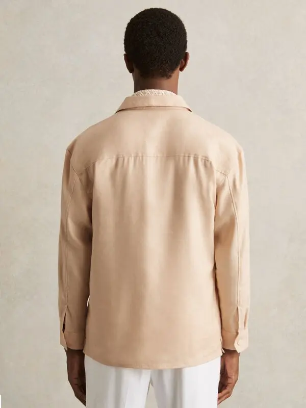 REISS Eze Linen Twin-pocket Overshirt