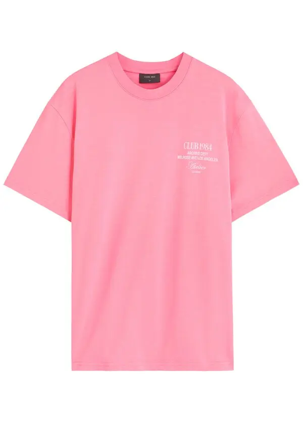 CLUB 1984 La Depth Printed Cotton T-shirt - Pink