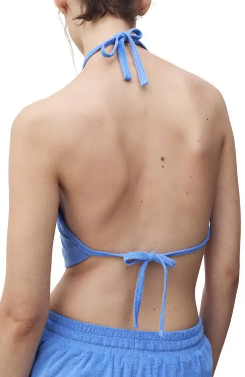 Mango Cotton Terry Crop Halter Top