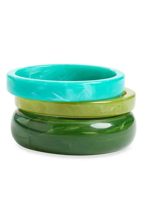 Nordstrom Set Of 3 Bangles - Green Multi