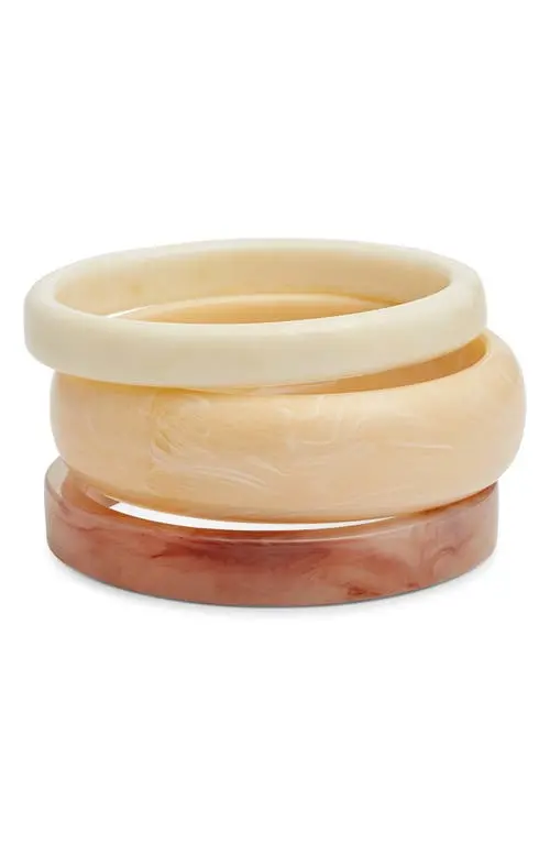 Nordstrom Set Of 3 Bangles - Ivory- Tan