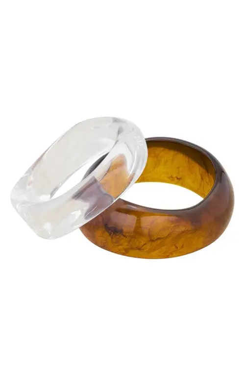 ST. MORAN Set Of Two Lucite Bangles - Brown