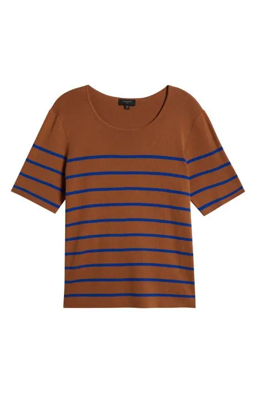 TAHARI ASL Striped Fine-gauge Knit Sweater