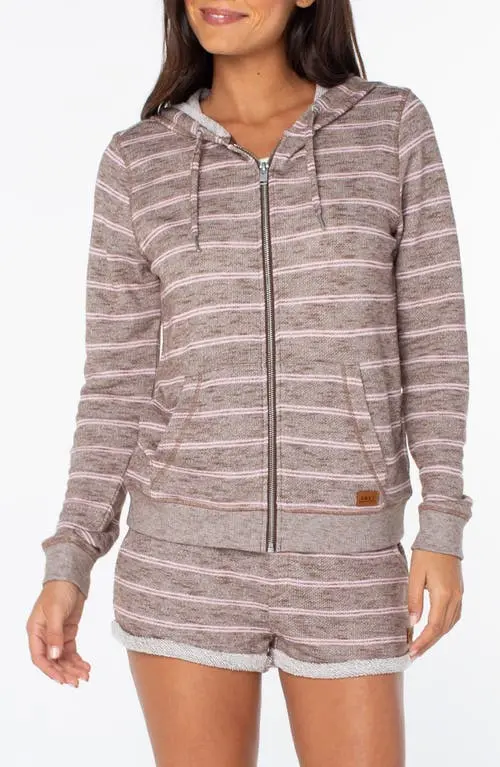 Roxy Striped Lightweight Zip Up Hoodie