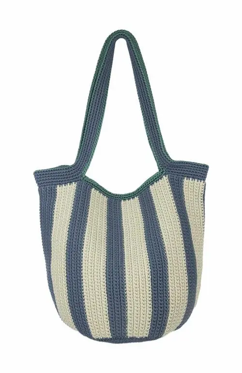 THE SAK 120 Hand-crocheted Tote Bag - Maritime Stripe