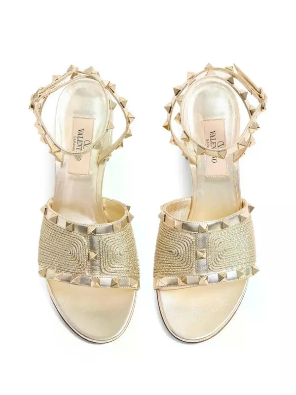 Valentino Garavani Rockstud Embellished Sandals - Gold